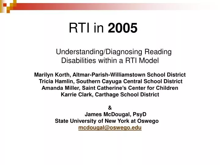 PPT - RTI in 2005 PowerPoint Presentation, free download - ID:224386