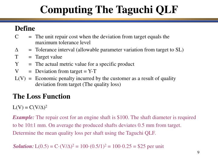 PPT - Robust Design – The Taguchi Philosophy PowerPoint Presentation ...