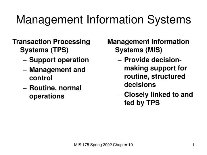 PPT - Management Information Systems PowerPoint Presentation, free ...