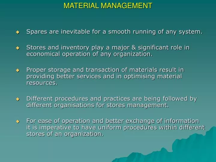 PPT - MATERIAL MANAGEMENT PowerPoint Presentation, free download - ID ...