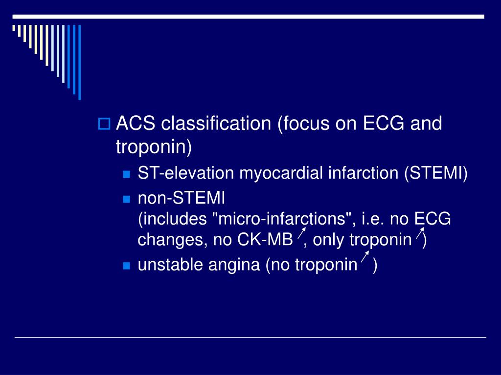 PPT - Acute coronary syndrome : Risk stratification – markers of ...