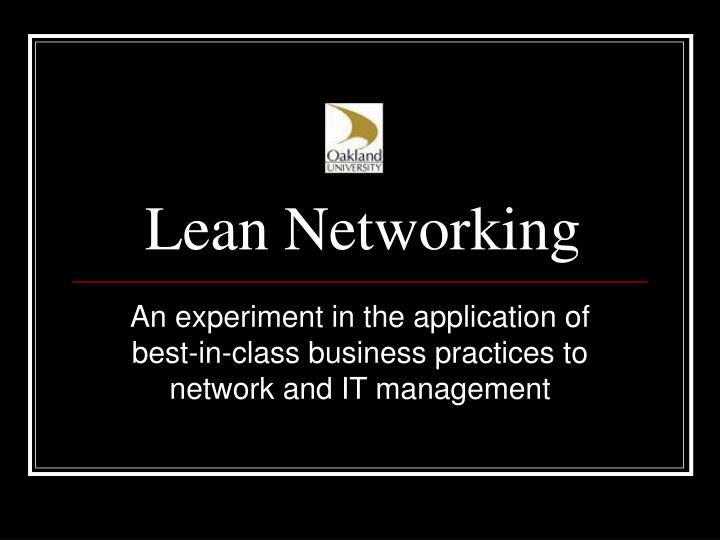 PPT - Lean Networking PowerPoint Presentation, free download - ID:227297
