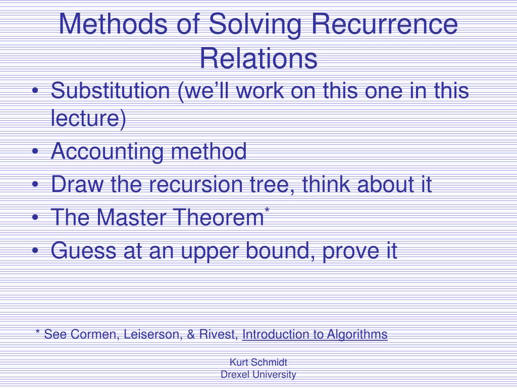 Ppt Solving Recurrence Relations Powerpoint Presentation Free