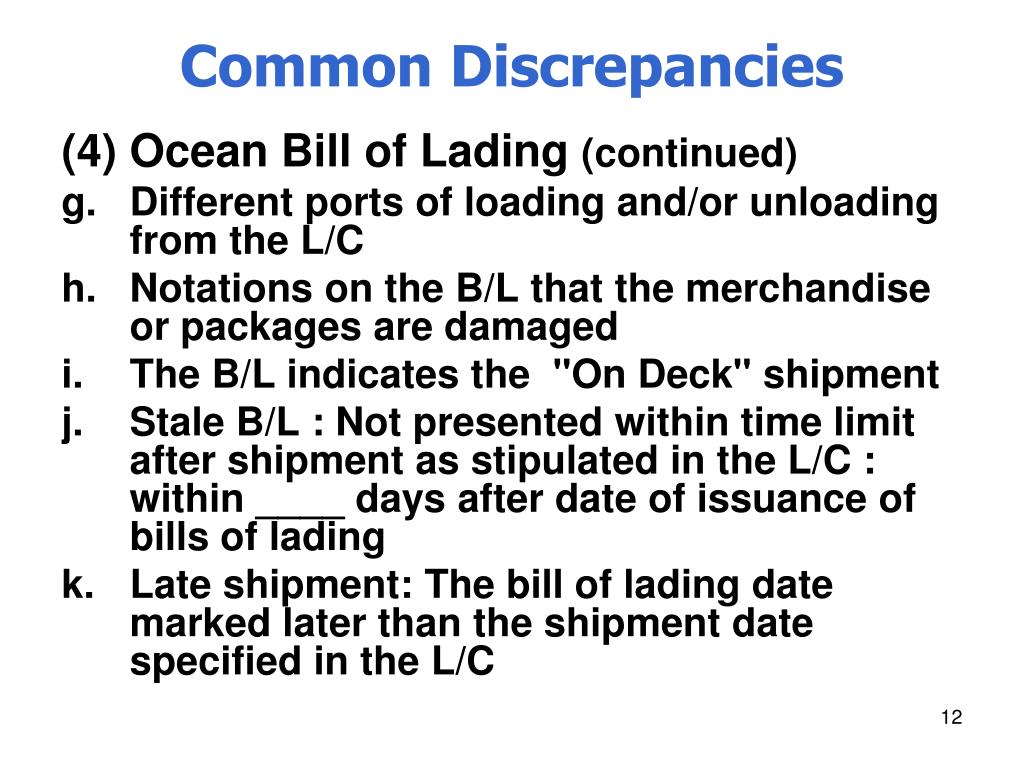 PPT - CHAPTER XXXIII NEGOTIATION OF SHIPPING DOCUMENTS PowerPoint ...