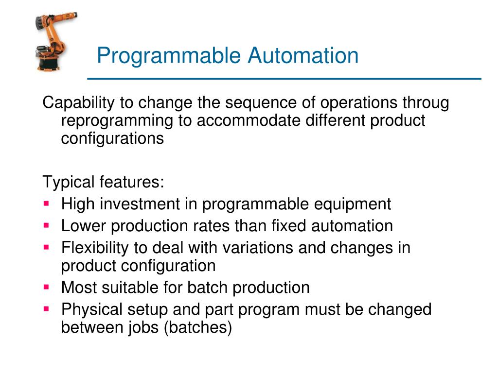 Ppt Industrial Automation Ie423 Computer Integrated Manufacturing