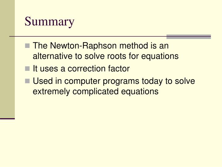 PPT - Newton Raphson Method PowerPoint Presentation - ID:230296