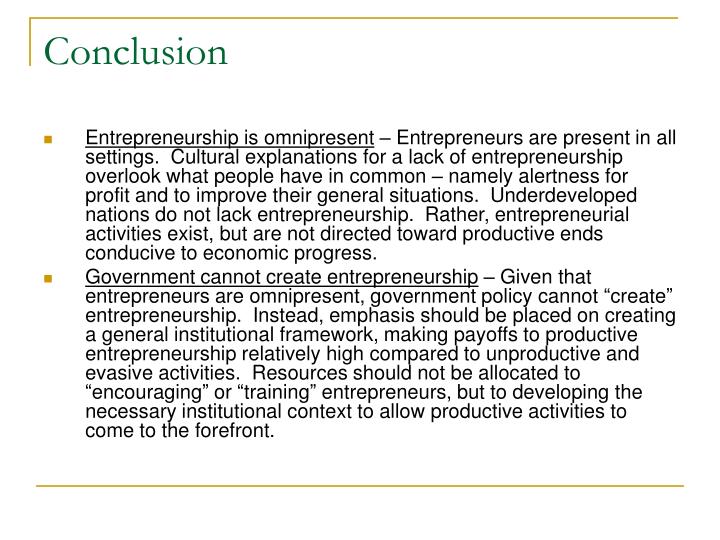 PPT - What Role for Entrepreneurship in Economic Development ...