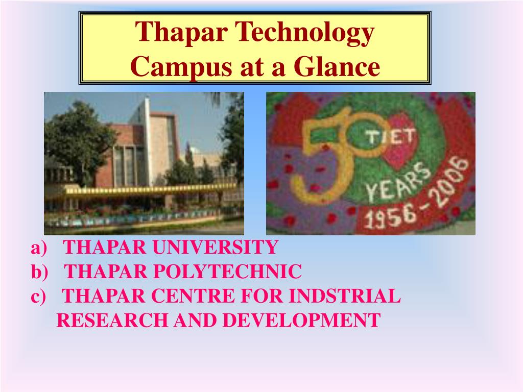 PPT - “ THAPAR UNIVERSITY PATIALA ” AT INDIA-CMS Dr. Suneel Kumar ...