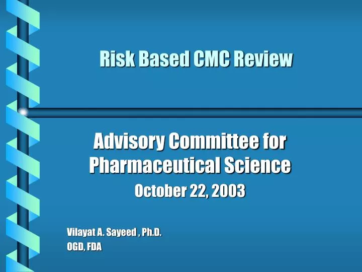 PPT - Risk Based CMC Review PowerPoint Presentation, free download - ID ...