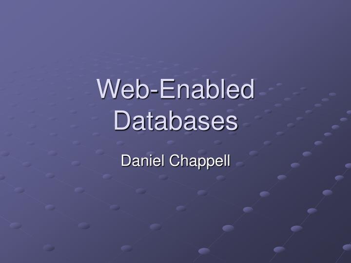 PPT - Web-Enabled Databases PowerPoint Presentation, free download - ID ...