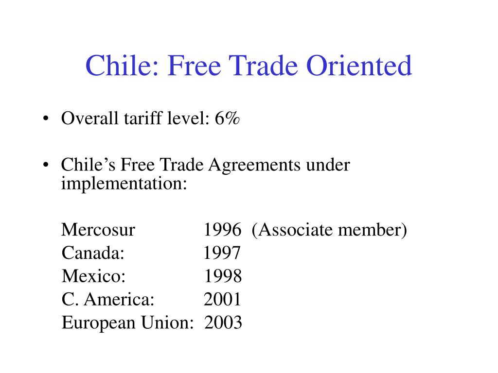 PPT - US-Chile Free Trade Agreement What is there for Agriculture ...