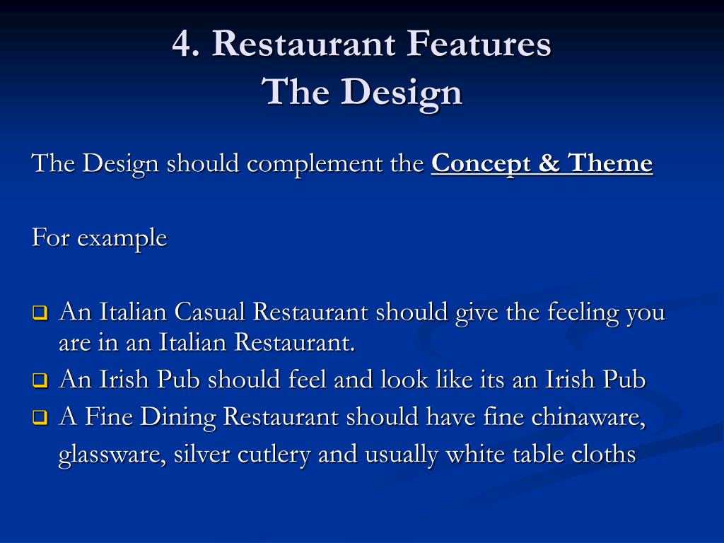 PPT - Features of a Restaurant Business PowerPoint Presentation, free ...