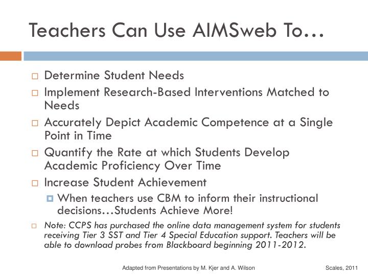 PPT - USING AIMSWEB to evaluate student progress PowerPoint ...