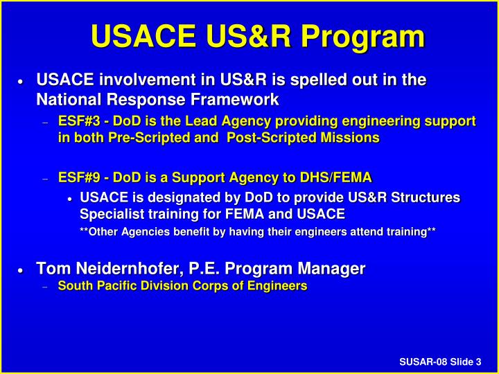PPT - Update on FEMA/USACE StS Training & Program PowerPoint ...