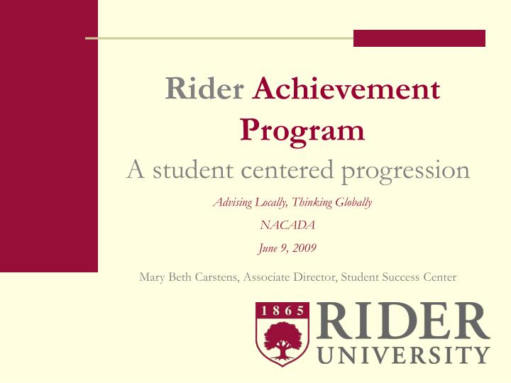 PPT - Rider Achievement Program PowerPoint Presentation, free download ...