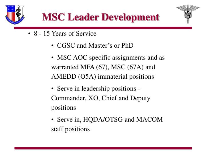 PPT - Medical Service Corps United States Army PowerPoint Presentation ...