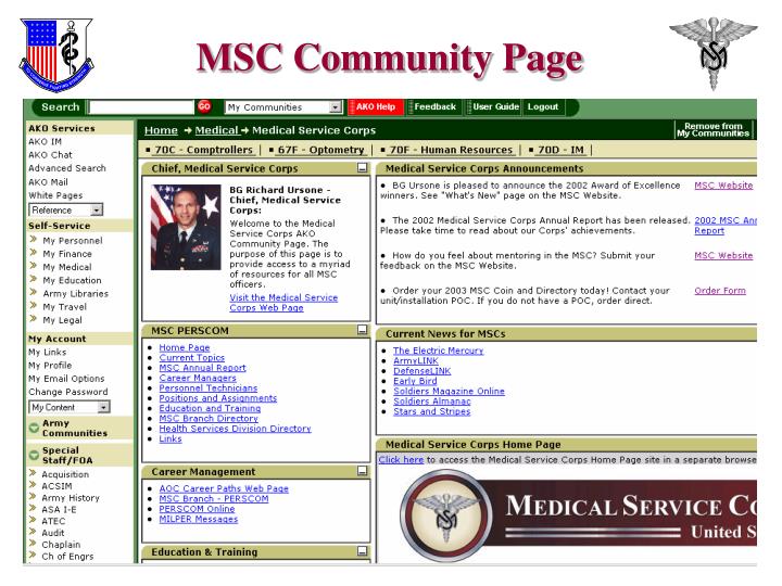 PPT - Medical Service Corps United States Army PowerPoint Presentation ...