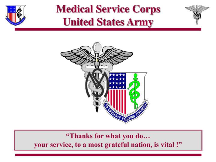 PPT - Medical Service Corps United States Army PowerPoint Presentation ...