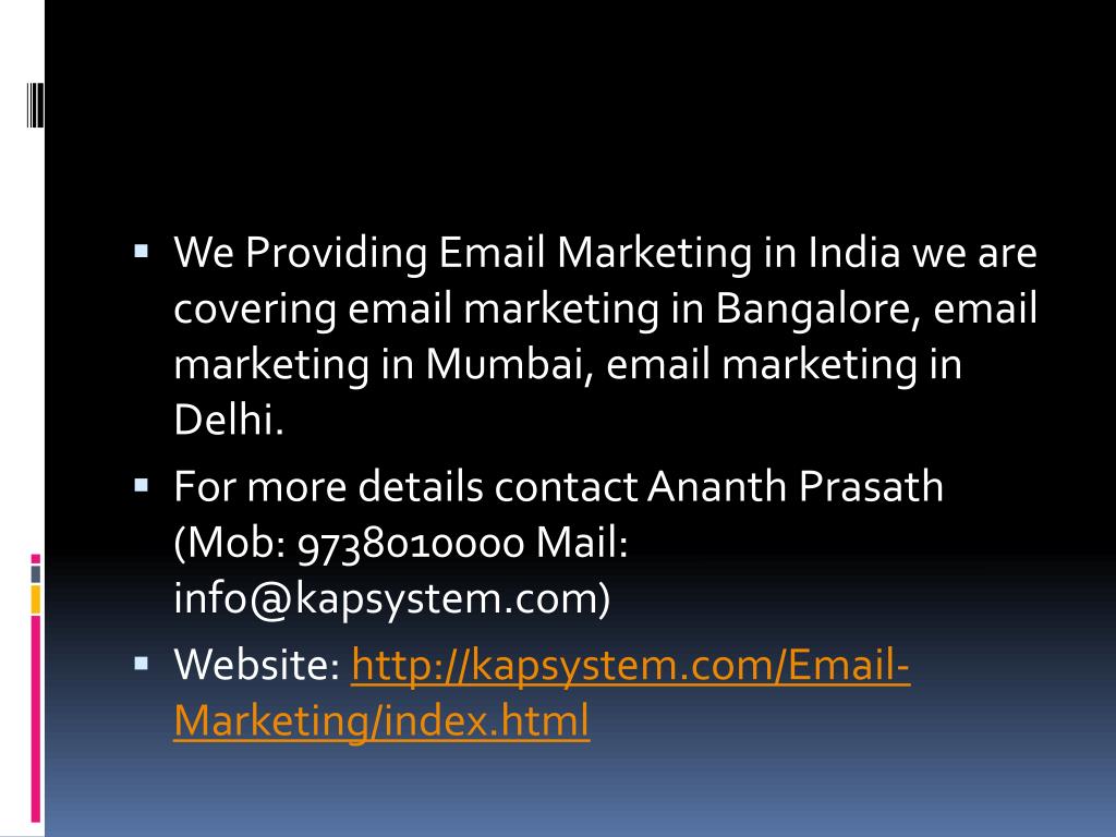 PPT - Email marketing in India, Bangalore, Mumbai, Delhi, Hyderaba ...