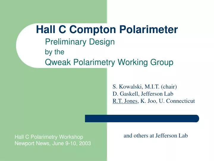 PPT - Hall C Compton Polarimeter PowerPoint Presentation, free download ...