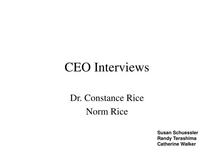 PPT - CEO Interviews PowerPoint Presentation, free download - ID:240762