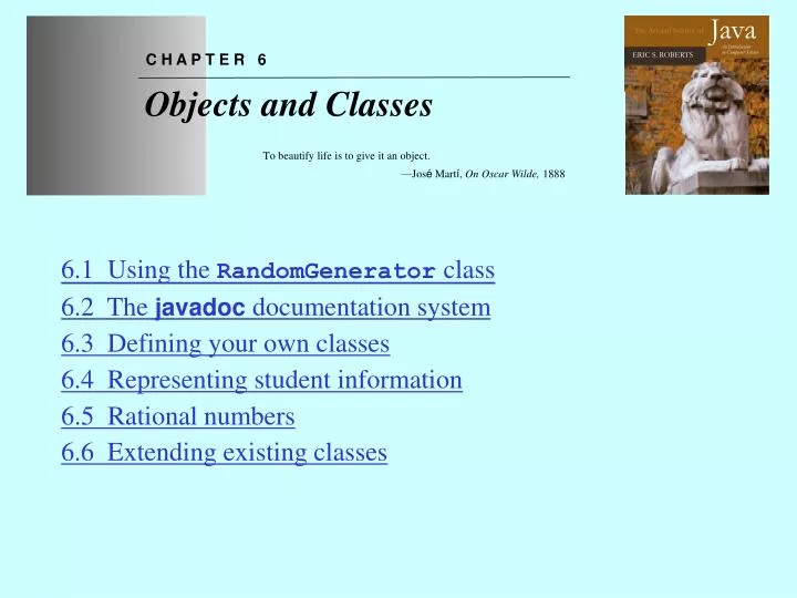 PPT - Chapter 6—Objects and Classes PowerPoint Presentation, free ...