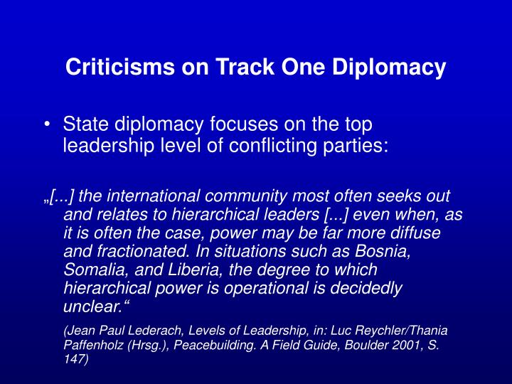 PPT - Track One and Track Two Diplomacy / Civil Society Peace-Building ...