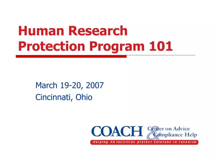PPT - Human Research Protection Program 101 PowerPoint Presentation ...