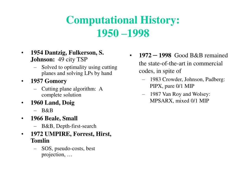 Ppt Linear And Integer Programming A Decade Of Computation Powerpoint Presentation Id243185