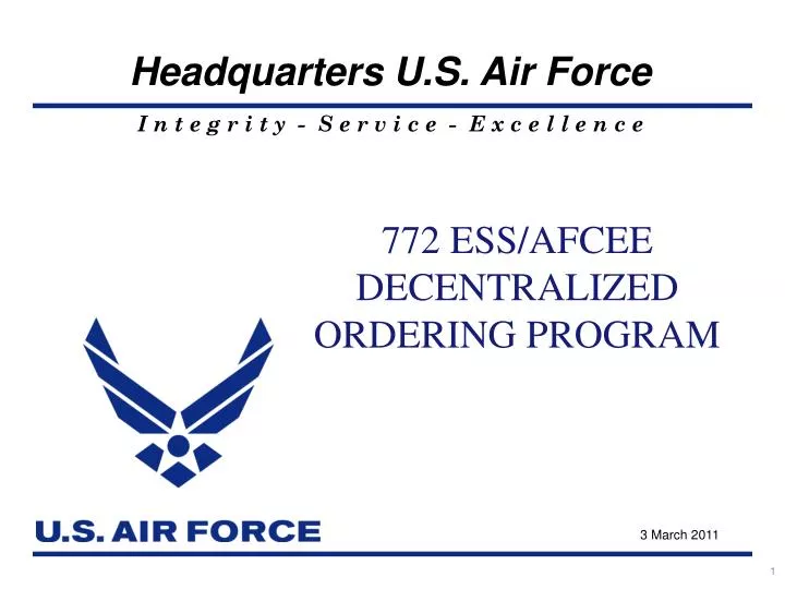 PPT - 772 ESS/AFCEE DECENTRALIZED ORDERING PROGRAM PowerPoint ...