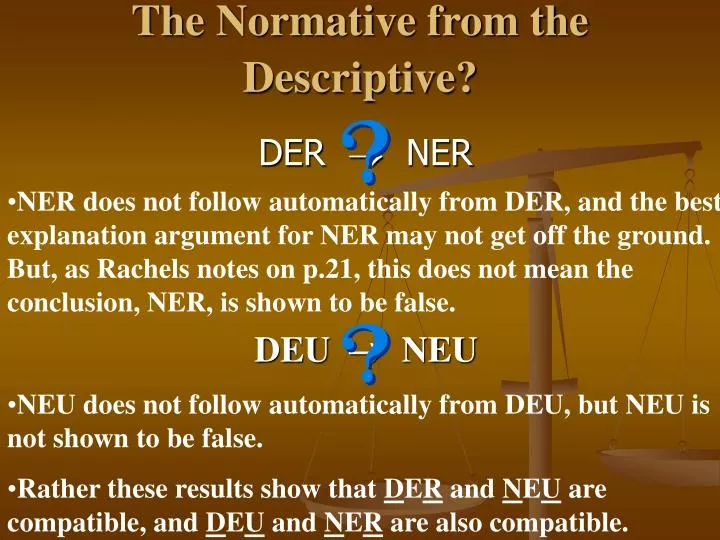 PPT - The Normative from the Descriptive? PowerPoint Presentation, free ...