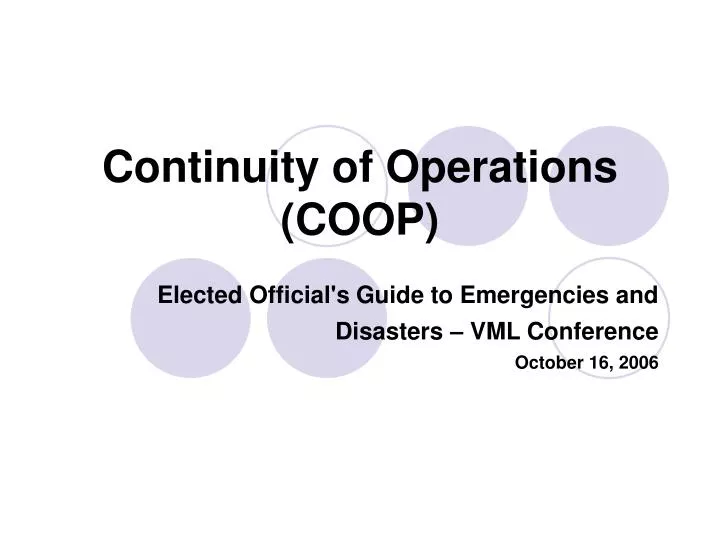 PPT - Continuity of Operations (COOP) PowerPoint Presentation, free ...