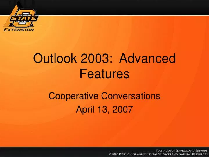 PPT - Outlook 2003: Advanced Features PowerPoint Presentation, free ...