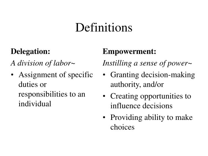 PPT - Delegation & Empowerment PowerPoint Presentation - ID:244461