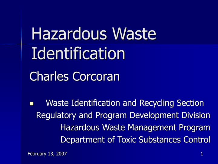 PPT - Hazardous Waste Identification PowerPoint Presentation, free ...