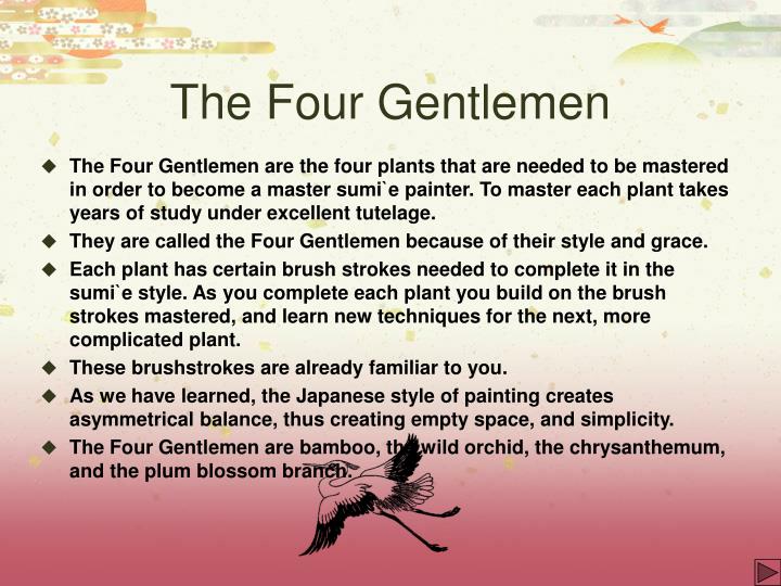 PPT - Sumi`e Painting & The Four Gentlemen PowerPoint Presentation - ID ...