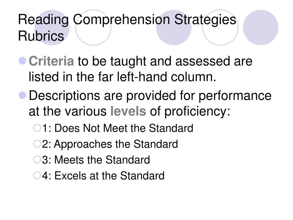 PPT - Reading Comprehension Strategies Rubrics PowerPoint Presentation ... PPT - Reading Comprehension Strategies Rubrics PowerPoint Presentation ...