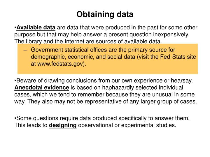PPT - Obtaining data PowerPoint Presentation, free download - ID:245310