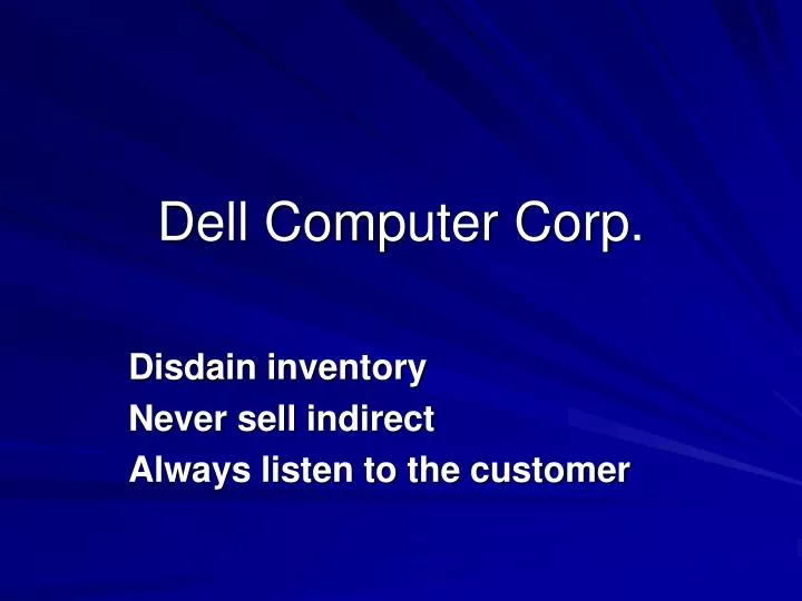 PPT - Dell Computer Corp. PowerPoint Presentation, free download - ID ...