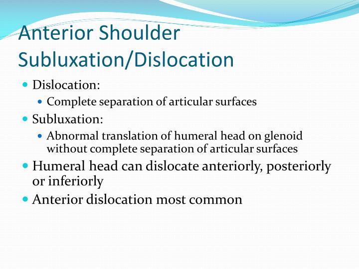 PPT - THE SHOULDER: Evaluation and Treatment of Common Injuries ...