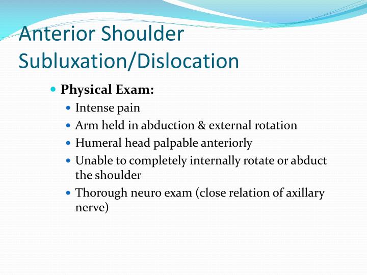 PPT - THE SHOULDER: Evaluation and Treatment of Common Injuries ...