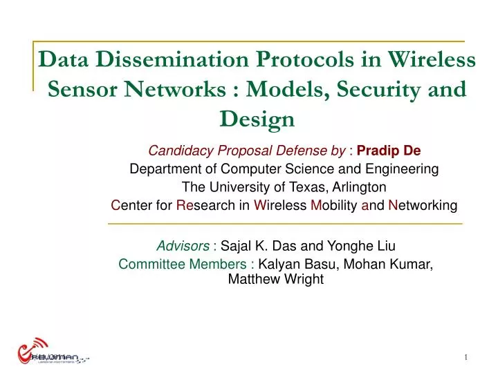 Ppt Data Dissemination Protocols In Wireless Sensor Networks Models
