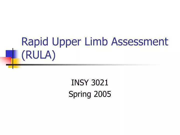 PPT - Rapid Upper Limb Assessment (RULA) PowerPoint Presentation, free ...
