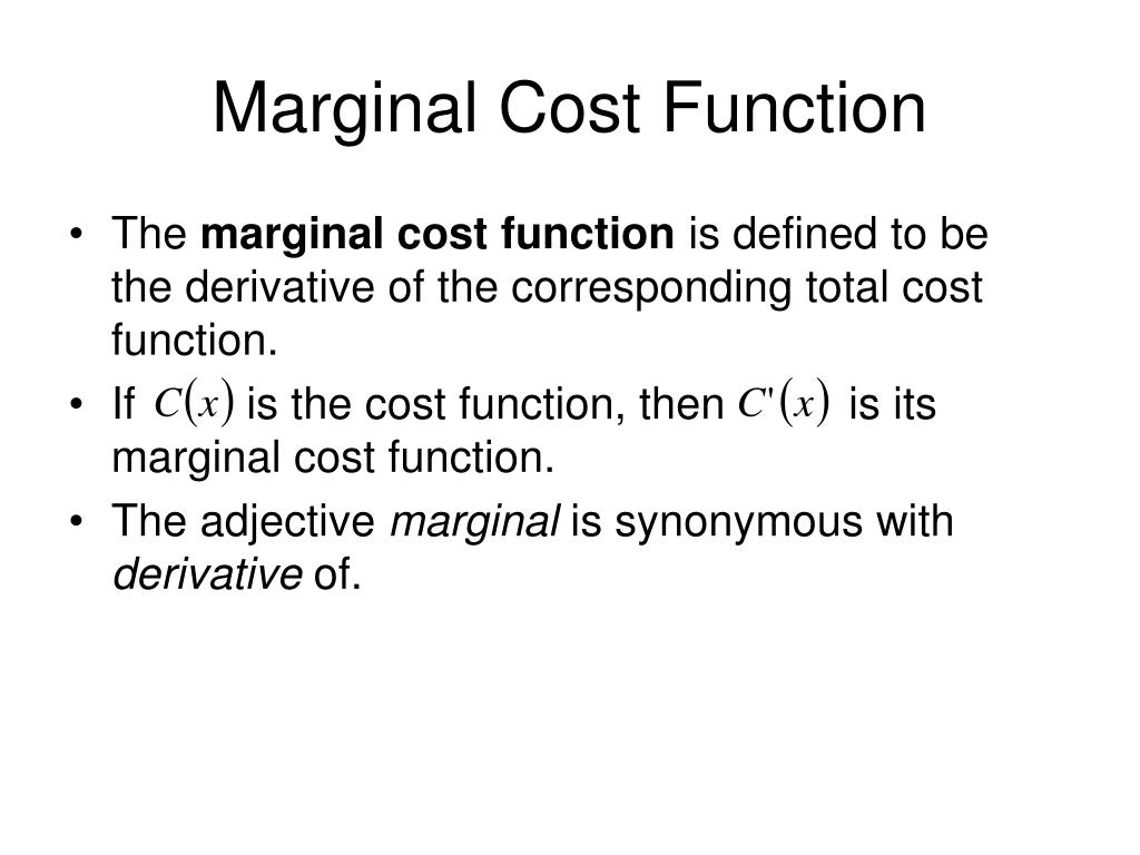 PPT 3 4 Marginal Functions In Economics PowerPoint Presentation Free
