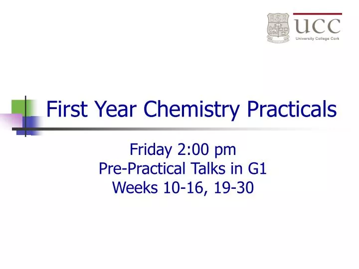 PPT - First Year Chemistry Practicals PowerPoint Presentation, free ...