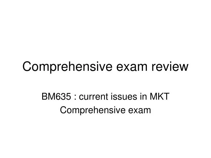 PPT - Comprehensive exam review PowerPoint Presentation, free download ...