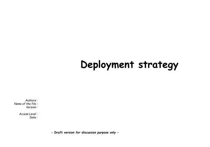 PPT - Deployment strategy PowerPoint Presentation, free download - ID:249008