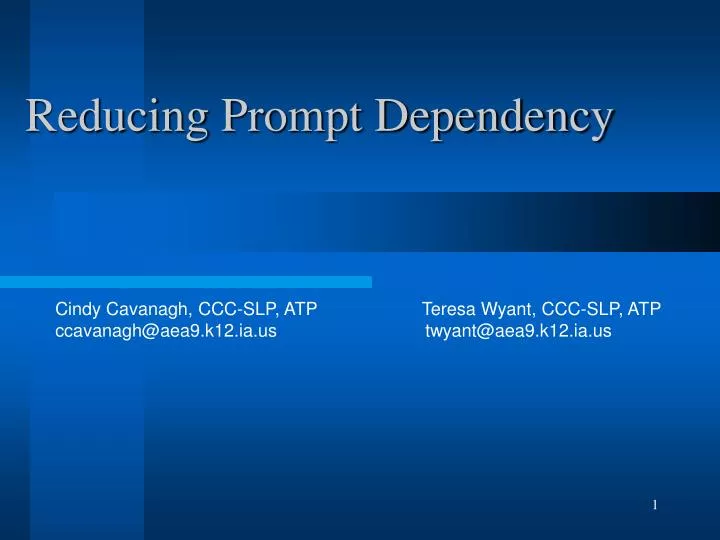 PPT - Reducing Prompt Dependency PowerPoint Presentation, free download ...