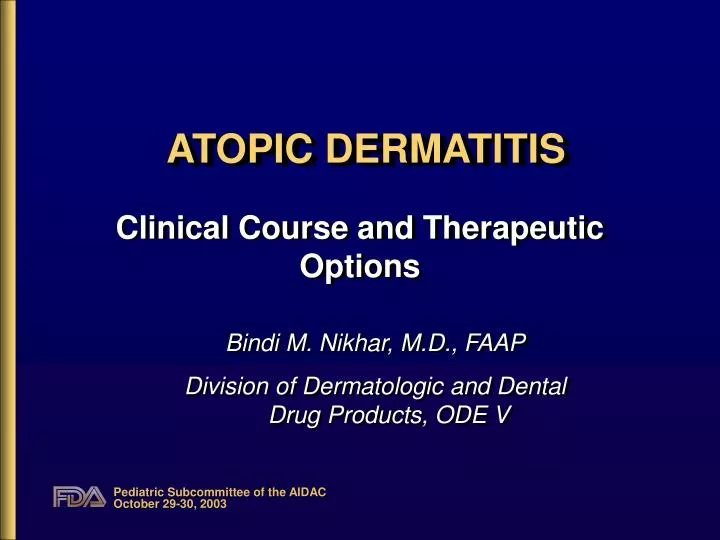 PPT - ATOPIC DERMATITIS PowerPoint Presentation, free download - ID:250367