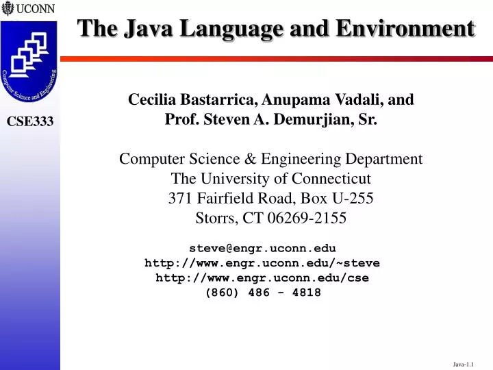 PPT - The Java Language and Environment PowerPoint Presentation, free download - ID:250429
